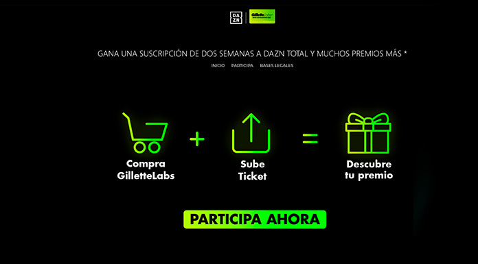 Gana una suscripción a Dazn Total con Gillette - Muestras Gratis